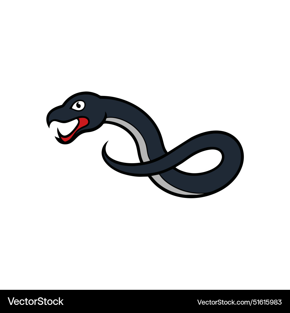 Black mamba snake flies icon Royalty Free Vector Image