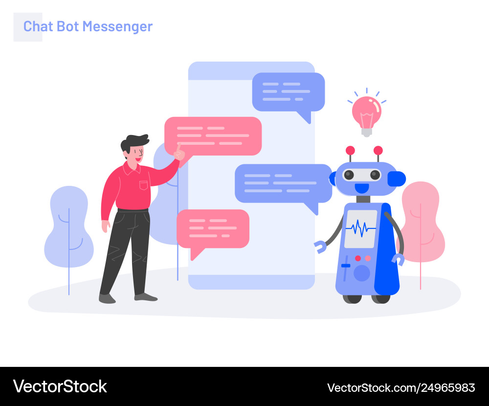 Chat bot messenger concept modern flat design Vector Image
