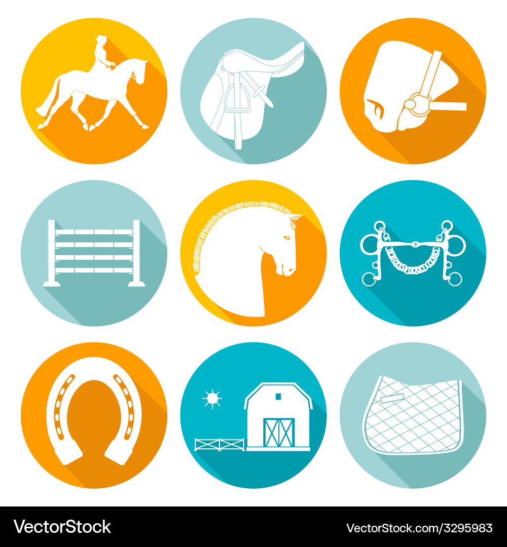 Equestrian Icon Set Royalty Free Vector Image - VectorStock