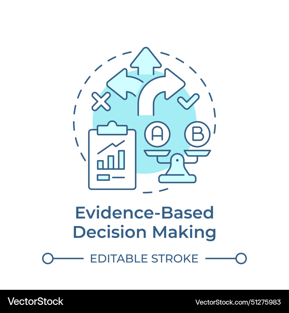 Evidence-based decision making soft blue concept Vector Image