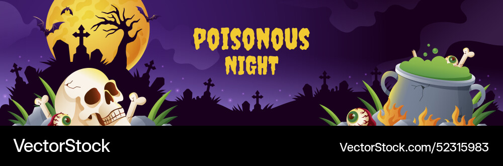 Gradient halloween twitch banner Royalty Free Vector Image