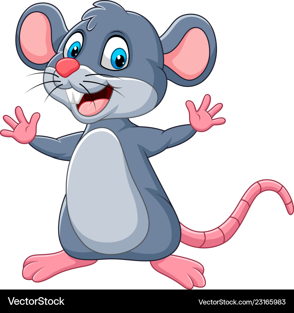 Happy Mouse Waving Cartoon Royalty Free Vector Image