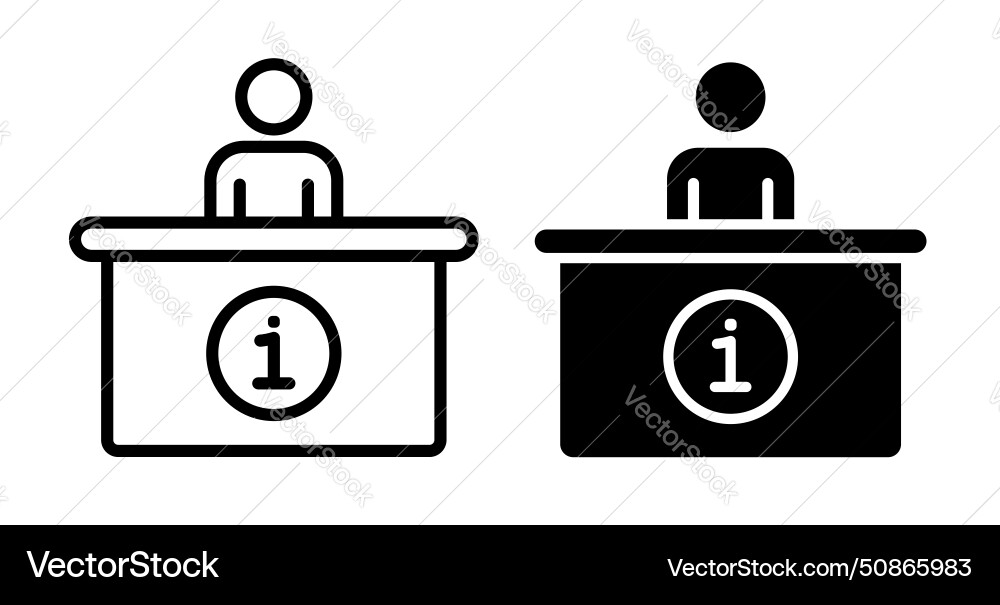 Help desk information icon set reception info Vector Image