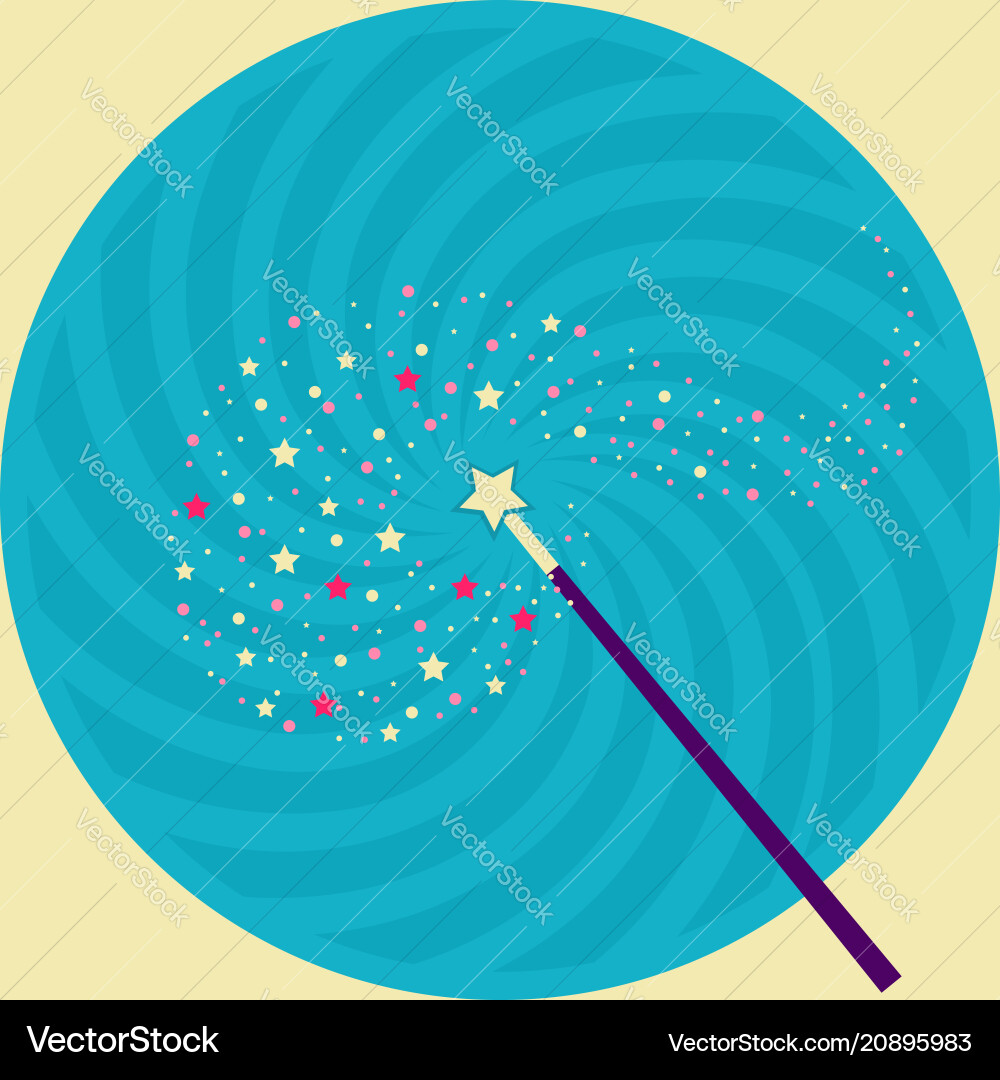 Magic wand label on white Royalty Free Vector Image