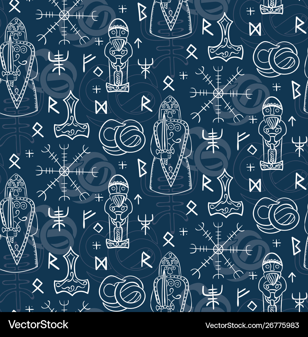 Norse Rune Pattern - Seamless Royalty Free Vector Image