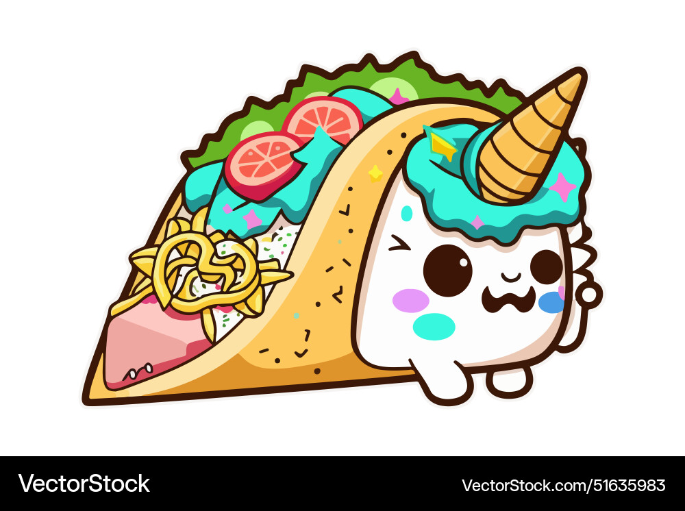 Unicorn taco Royalty Free Vector Image - VectorStock