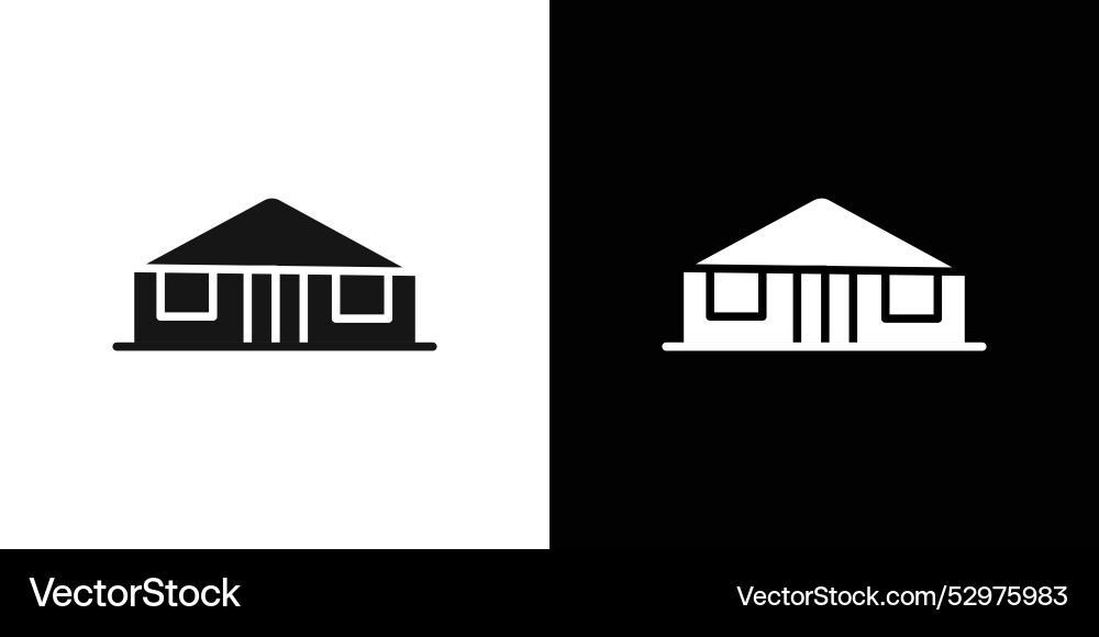 Yurt icon black line art logo set Royalty Free Vector Image
