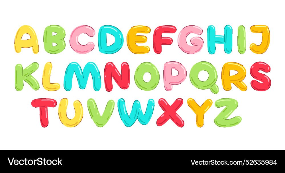 Creative cute colorful letter set Royalty Free Vector Image