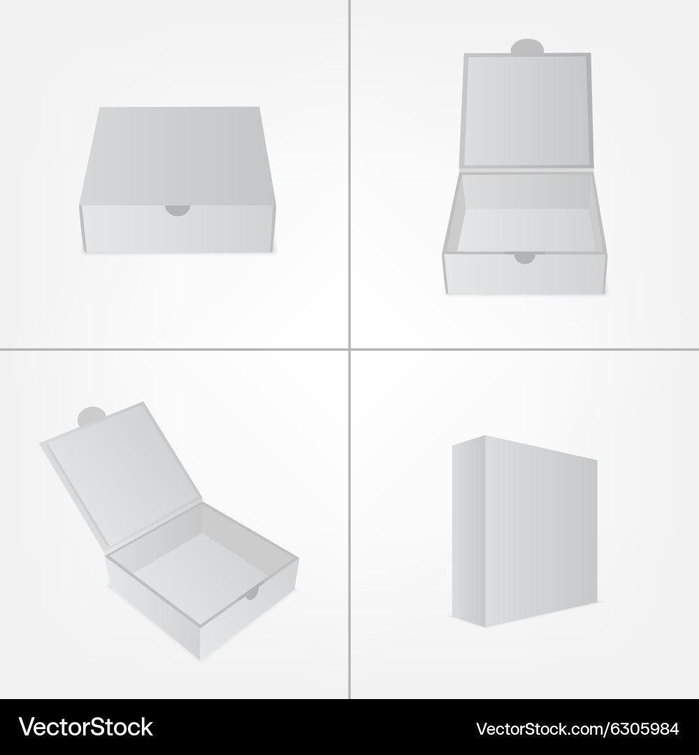 Gray Packaging Boxes Mockup Set Royalty Free Vector Image