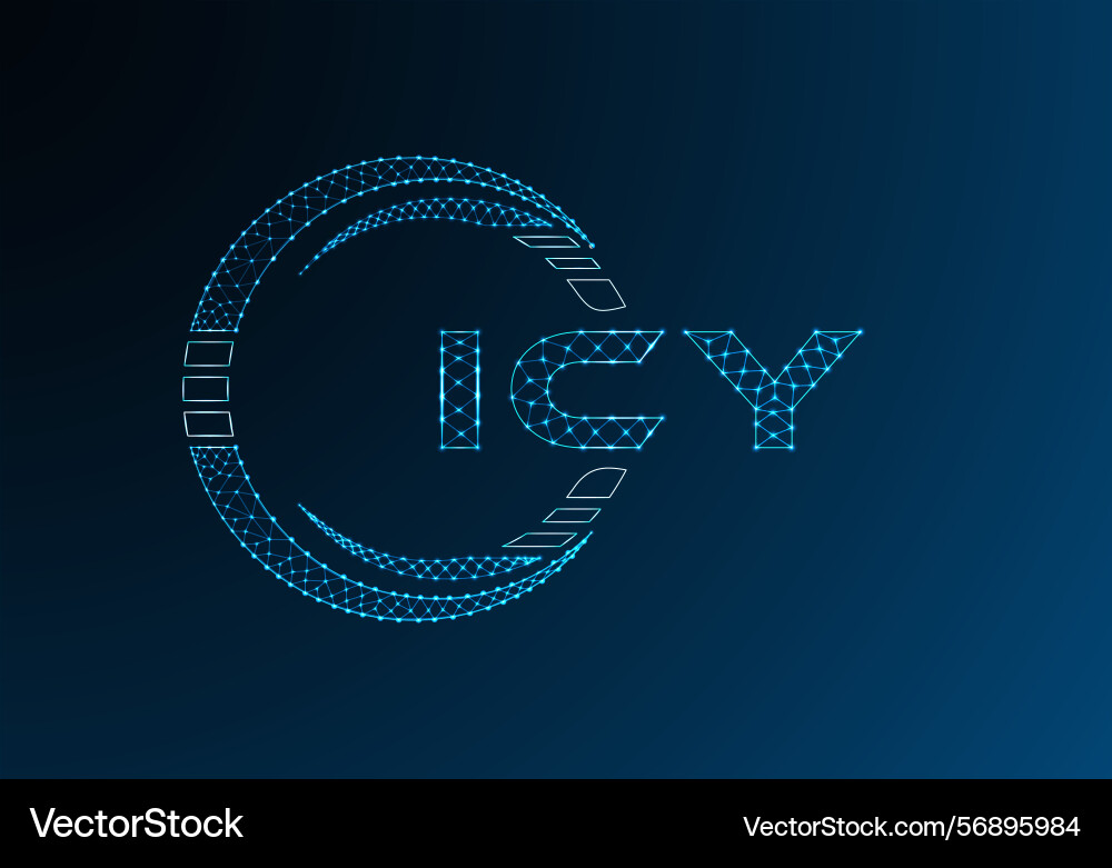 Icy low poly letter logo design lower Royalty Free Vector
