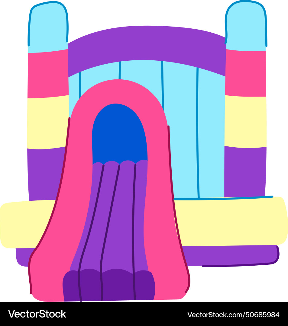 Isometric inflatable castle cartoon Royalty Free Vector