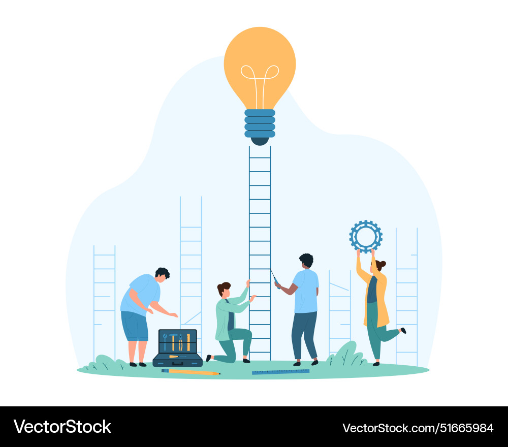 Optimization development of creative ideas goal Vector Image