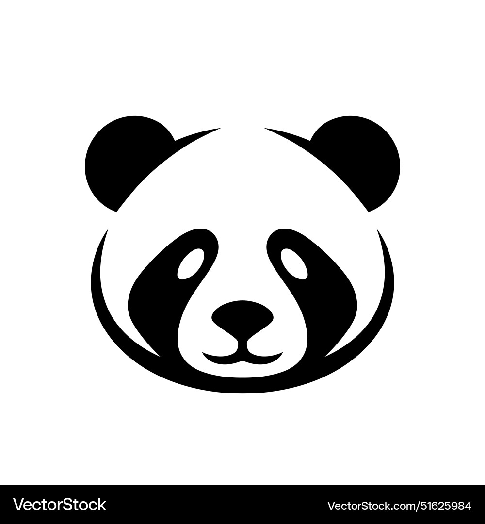 Panda bear face icon Royalty Free Vector Image
