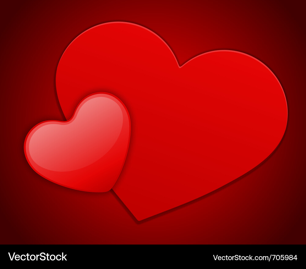 Red heart on card Royalty Free Vector Image - VectorStock