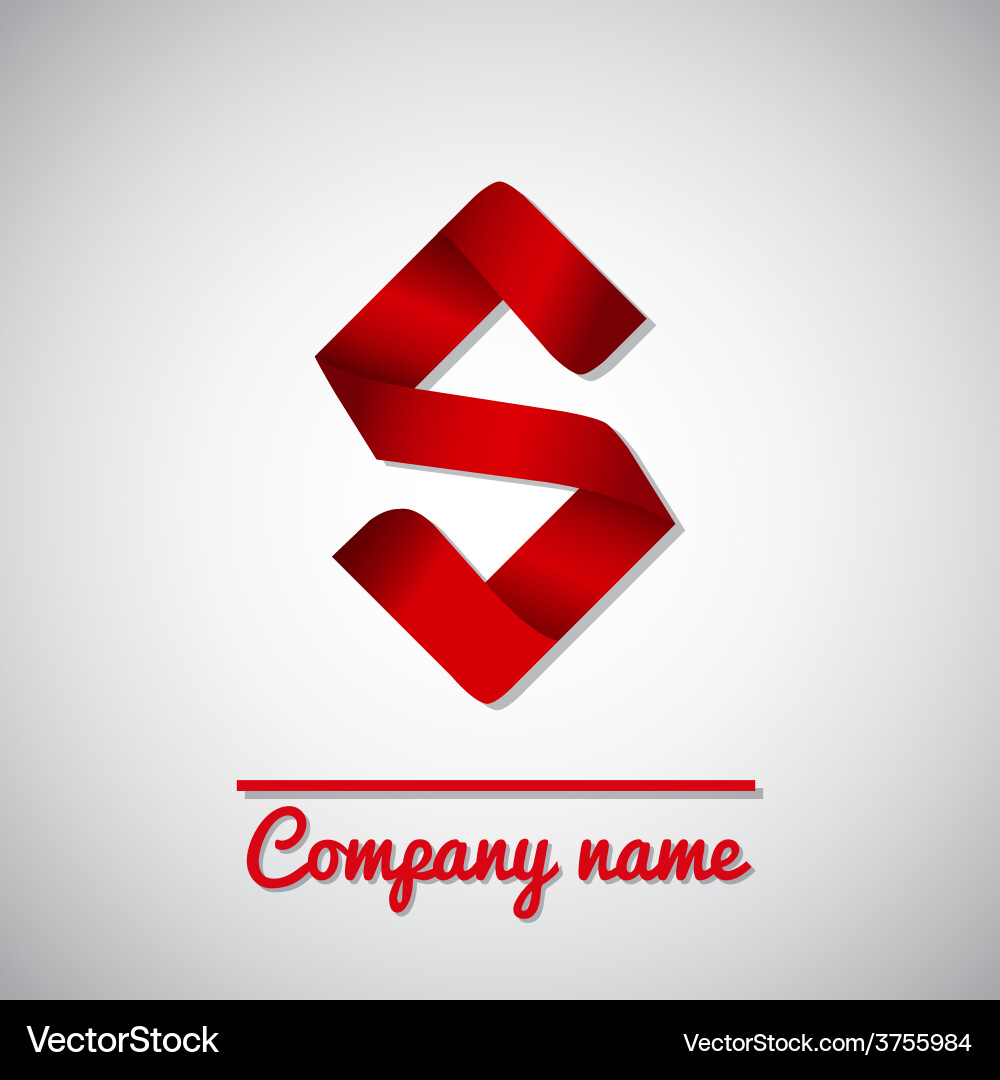 Red Paper S Letter Logo Icon Royalty Free Vector Image