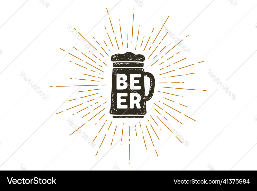 Vintage drawing for beer bar Royalty Free Vector Image