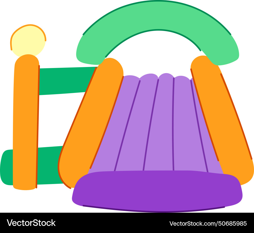 Bouncy inflatable castle cartoon Royalty Free Vector Image