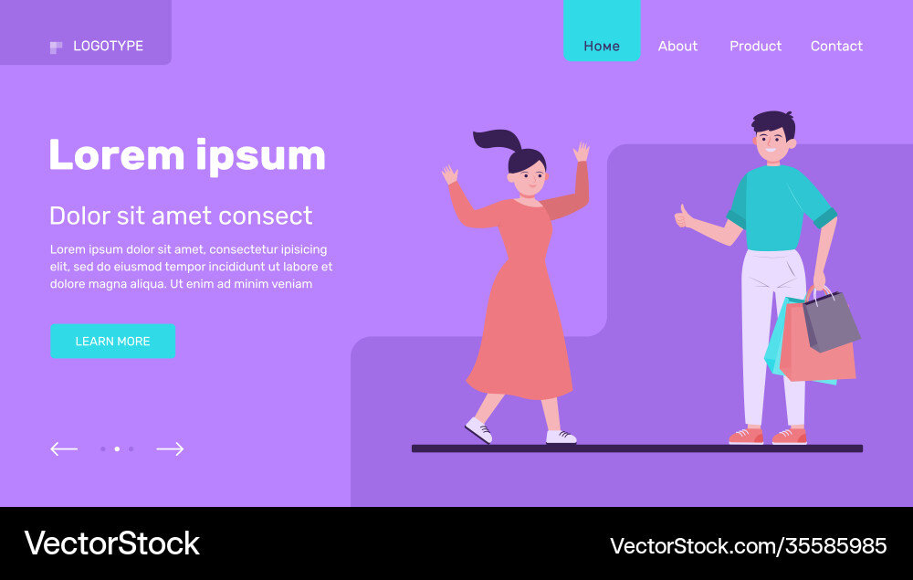 Happy couple shopping together Royalty Free Vector Image