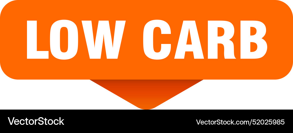 Low carb sticker sign on transparent Royalty Free Vector