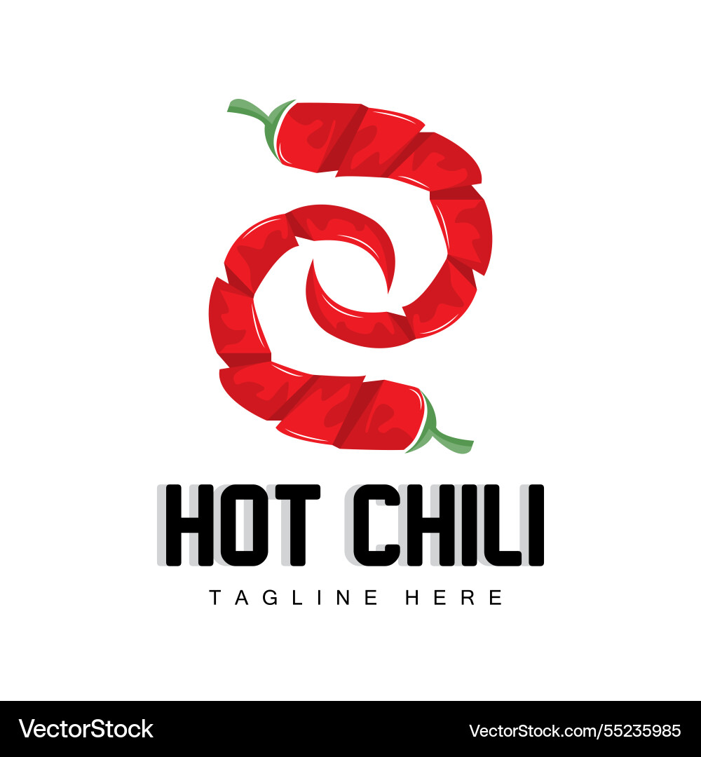 Red chili logo hot peppers garden Royalty Free Vector Image