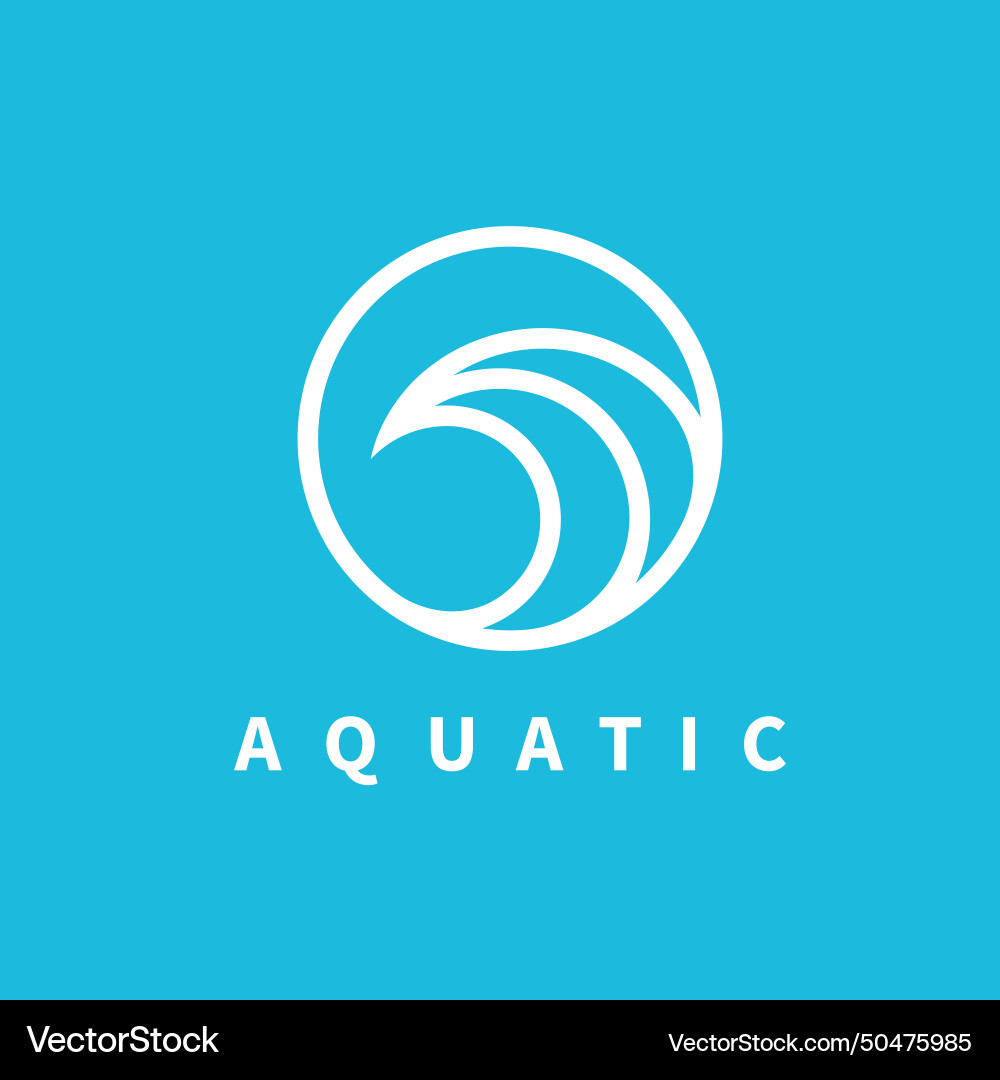 Water wave line circle icon concept design Vector Image