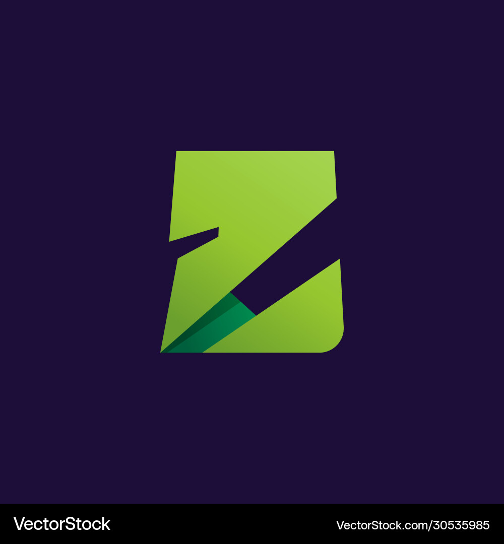 Z letter logo folded paper style Royalty Free Vector Image