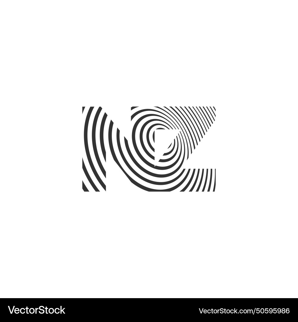 Alphabet initials logo zn nz z and n Royalty Free Vector