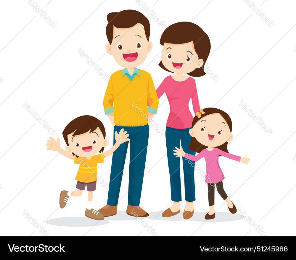 Big happy multi-generational family siblings Vector Image