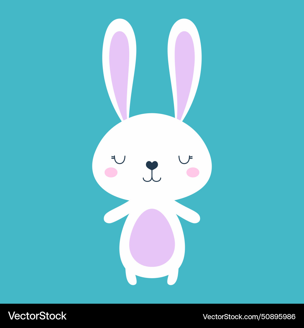 Cartoon white rabbit character Royalty Free Vector Image