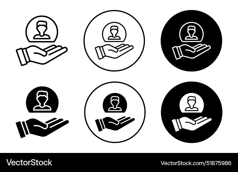 Client icon outline flat Royalty Free Vector Image