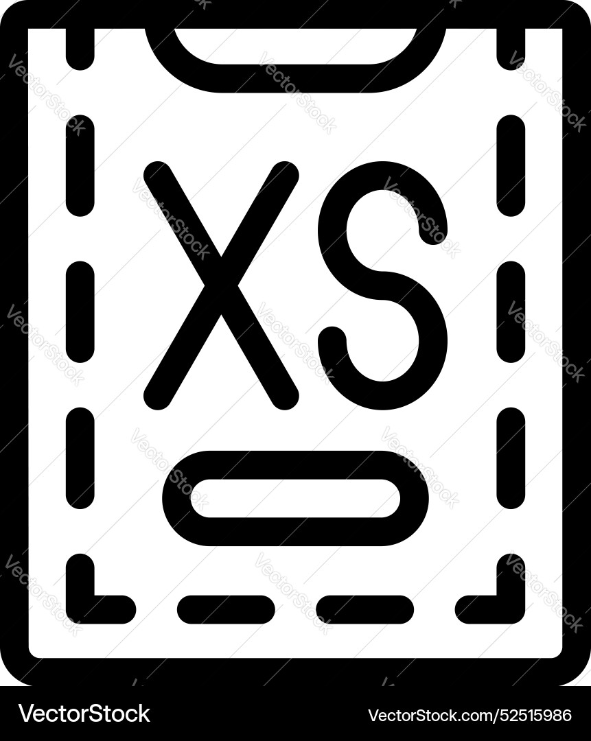 Clothes tag showing extra small size icon Vector Image