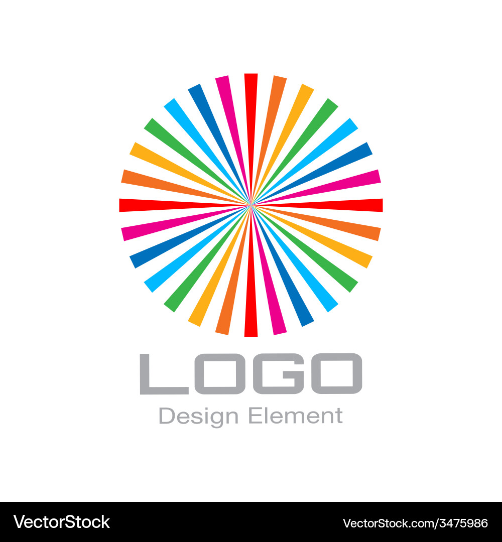 Colorful bright rainbow circle logo Royalty Free Vector