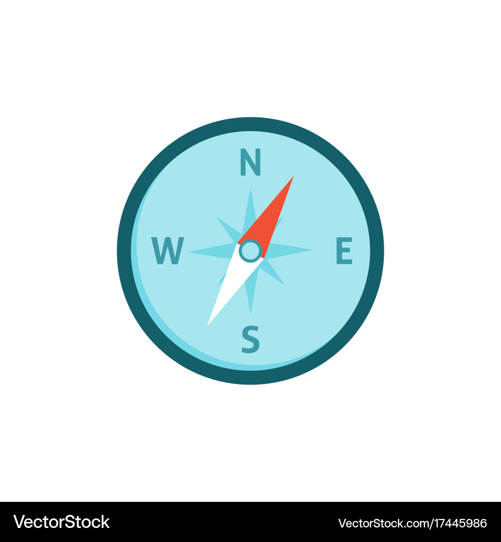 Compas icon flat Royalty Free Vector Image - VectorStock