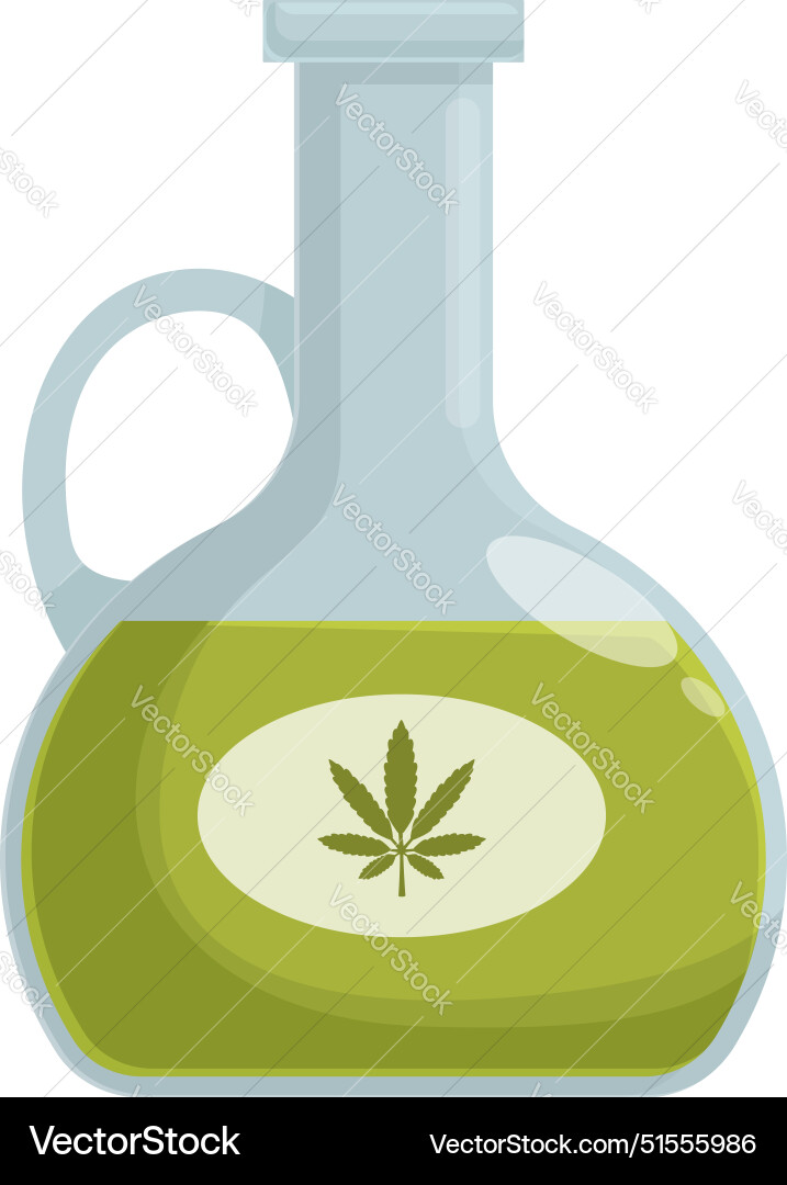 Glass jug is containing cannabis oil Royalty Free Vector