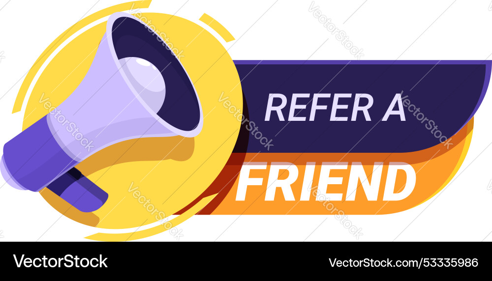 Loudspeaker announcing promotion with refer Vector Image