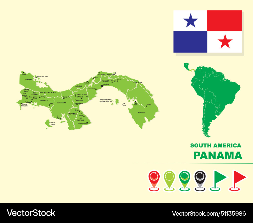 Panama map Royalty Free Vector Image - VectorStock