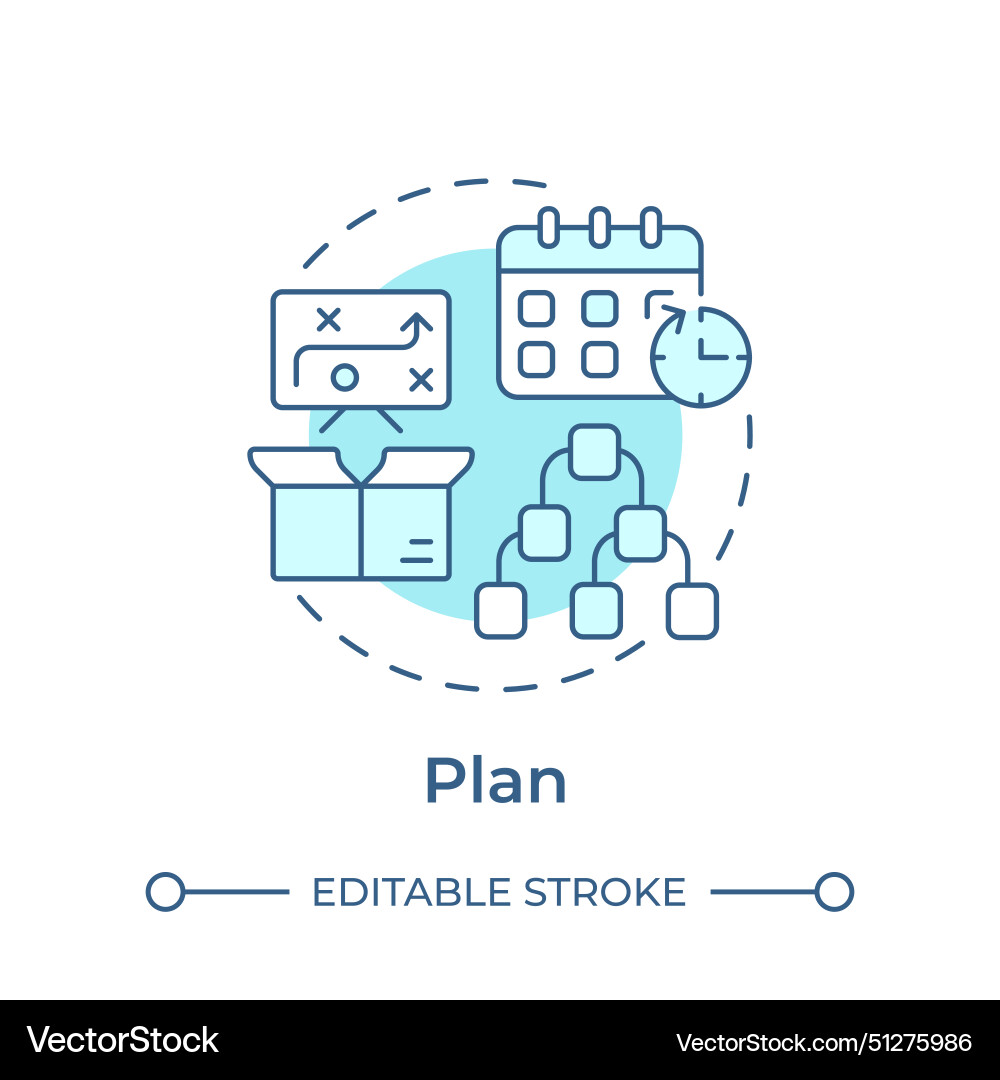 Planen Sie weiche blaue Konzept-Ikone Lizenzfreier Vektor