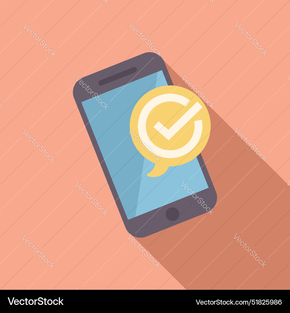 Smartphone showing validation check mark on screen
