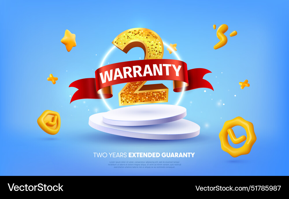 2 years warranty label 3d two Royalty Free Vector Image 2 years warranty label 3d two Royalty Free Vector Image