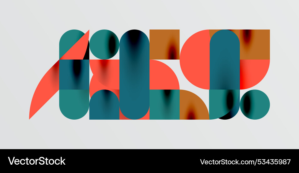 Circles semi squares and round shapes Royalty Free Vector