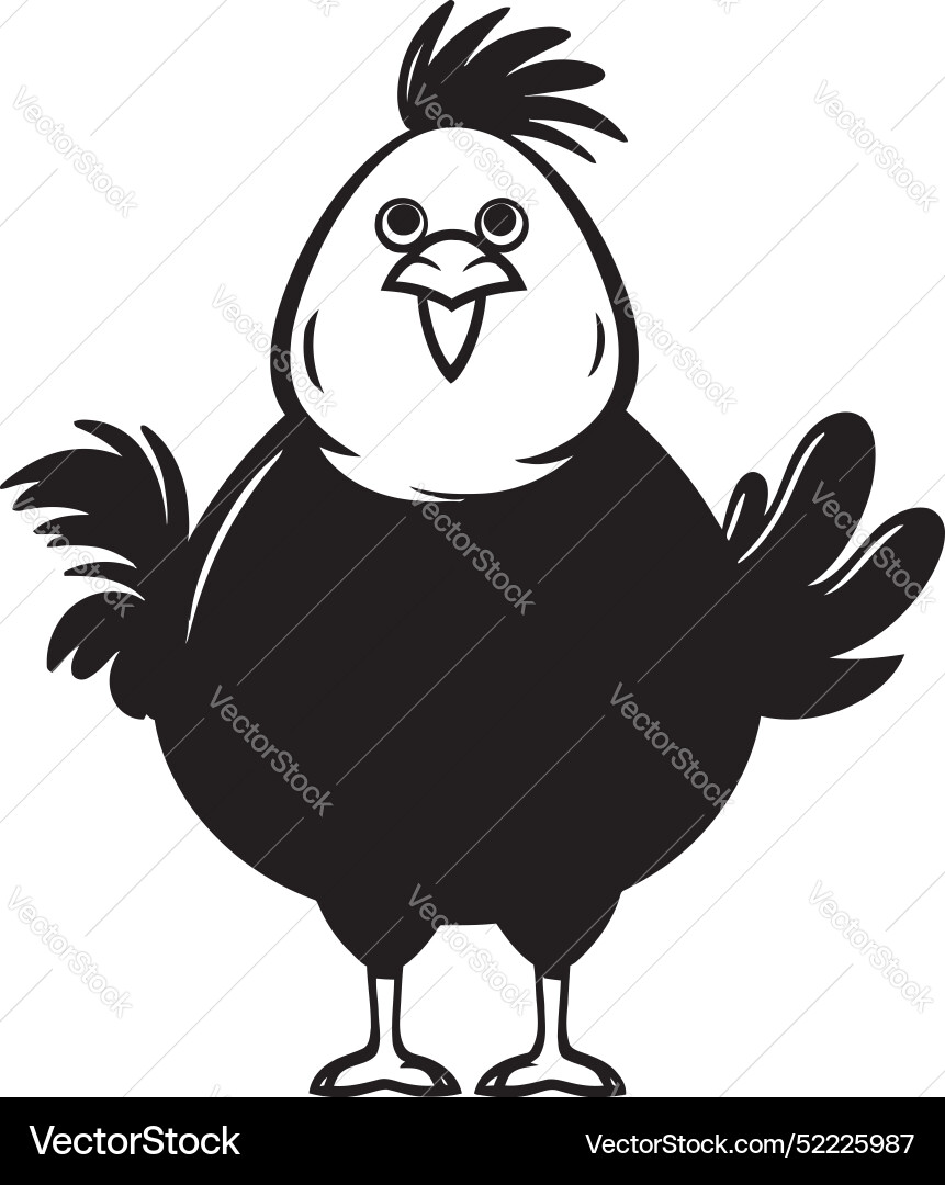 Eggstatic elegance monochrome chicken icon Vector Image