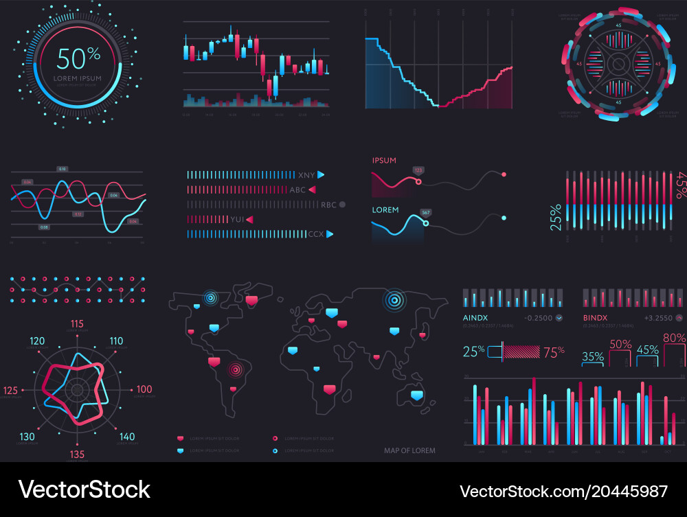 Intelligent technology hud interface Royalty Free Vector