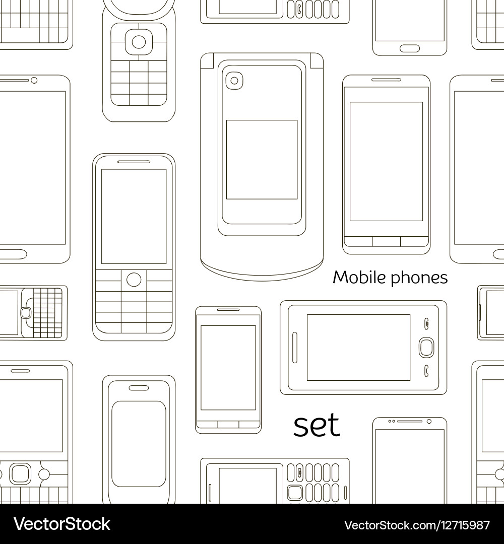 Mobile phones set pattern Royalty Free Vector Image