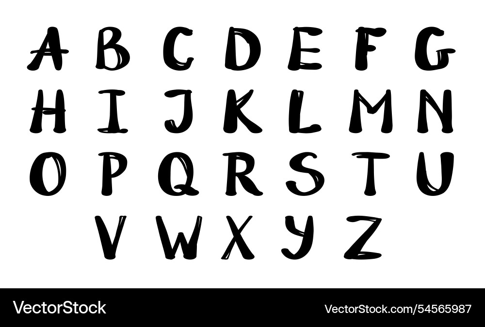 Modern handwritten font lettering Royalty Free Vector Image