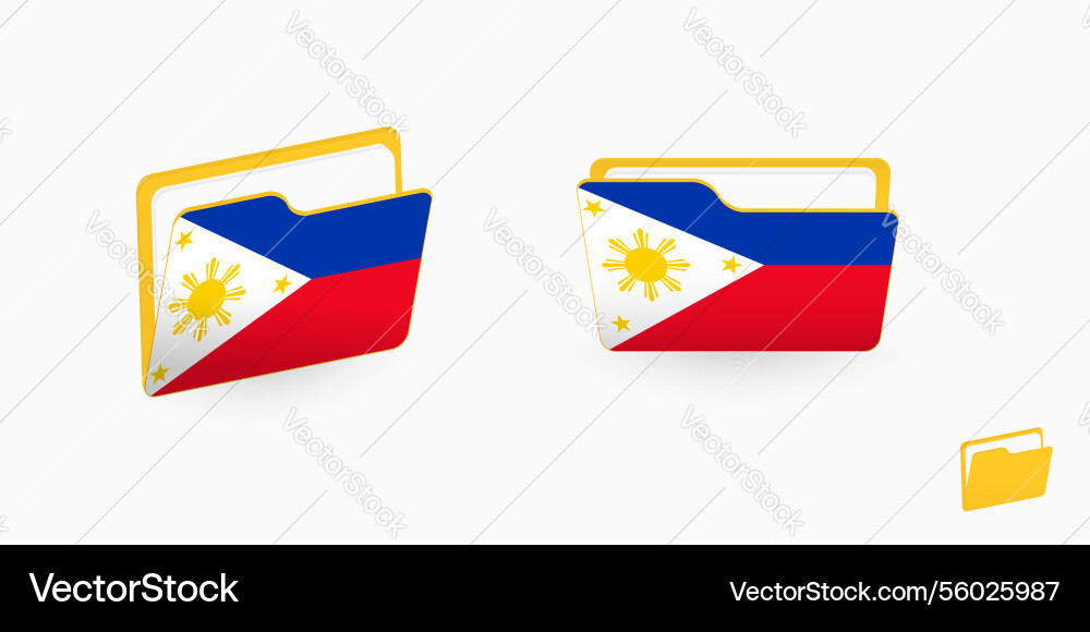 Philippines flag on two type of folder icon Vector Image