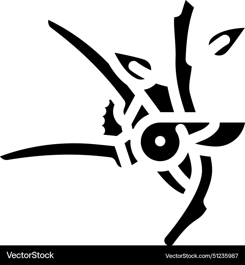Pruning urban gardening glyph icon Royalty Free Vector Image