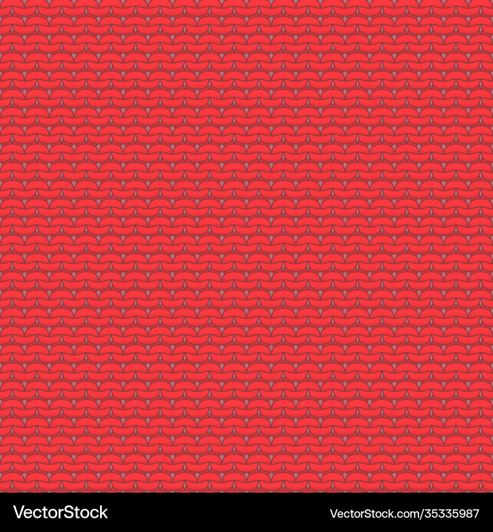 Red knitted seamless pattern reverse stockinette Vector Image