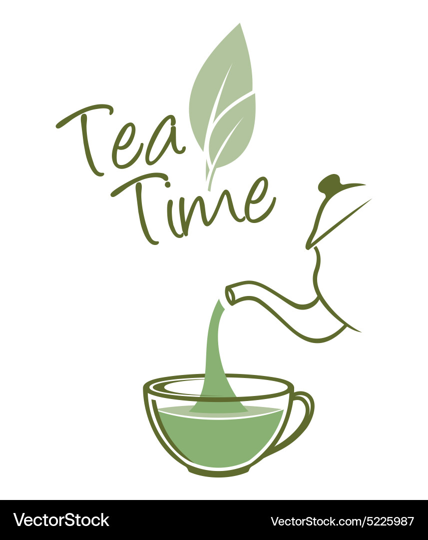 Tea time resize Royalty Free Vector Image - VectorStock