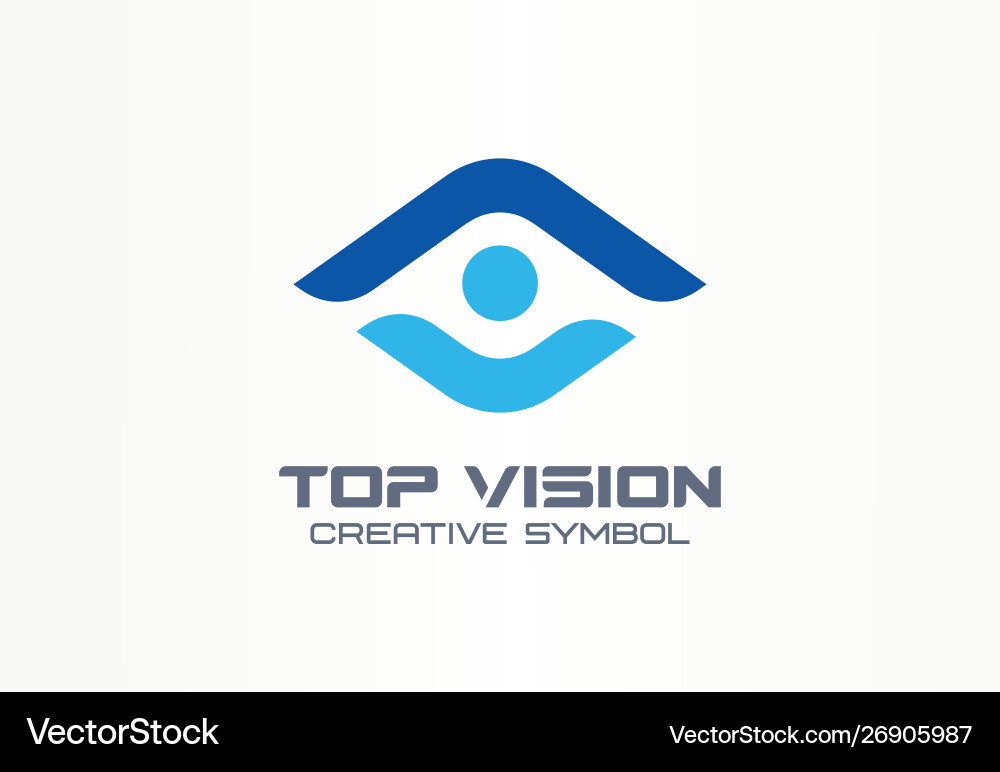 Top vision man eye creative symbol concept Vector Image