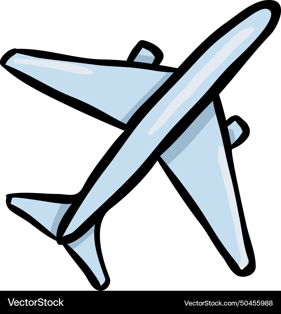 Airplane doodle single icon Royalty Free Vector Image